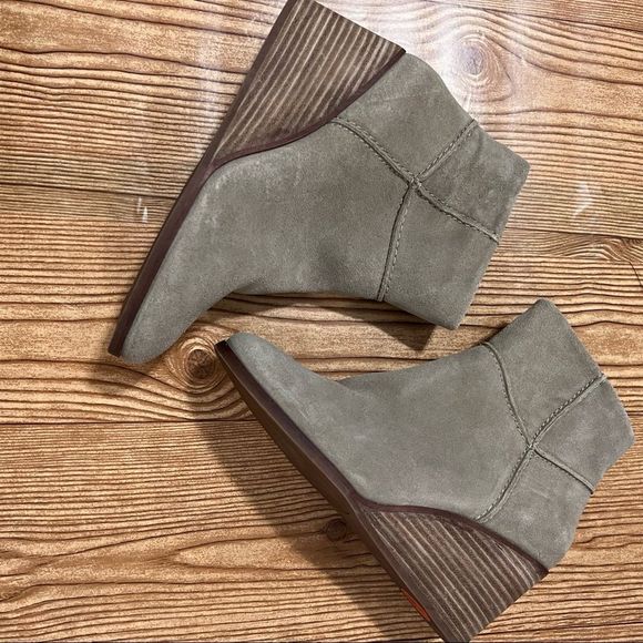 Lucky Brand | Shoes | Nwotlucky Brandwomens Suede Leather Wedge Booties ...